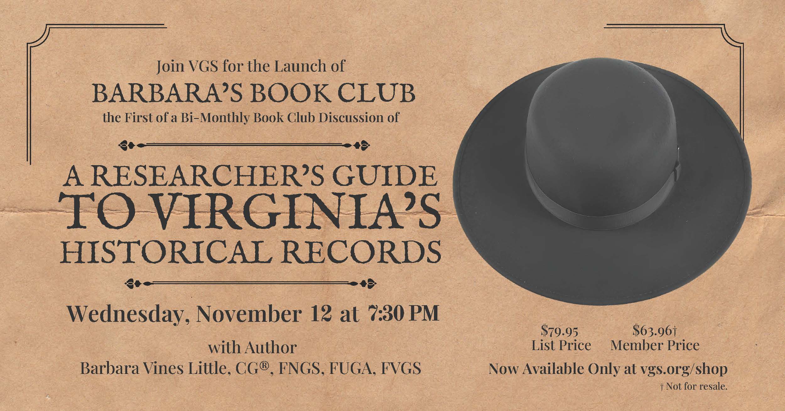 VGS: Barbara's Book Club with Barbara Vines Little, CG®, FNGS, FUGA ...